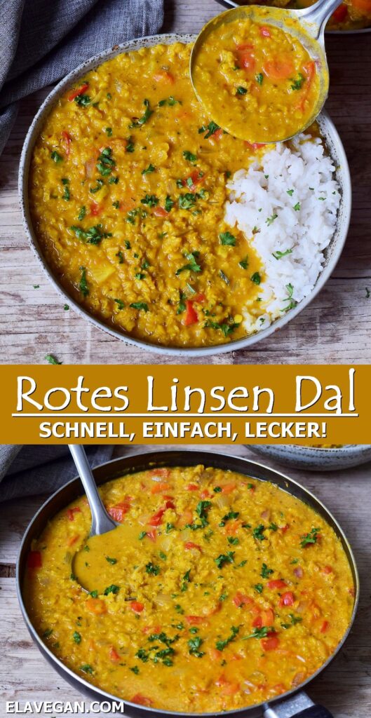 Bestes Rote Linsen Dal Rezept | Indisches Curry - Elavegan