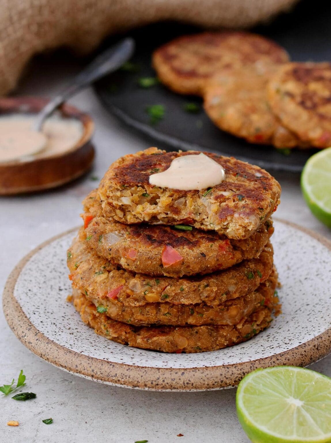 Red Lentil Patties | Easy Fritters Recipe - Elavegan