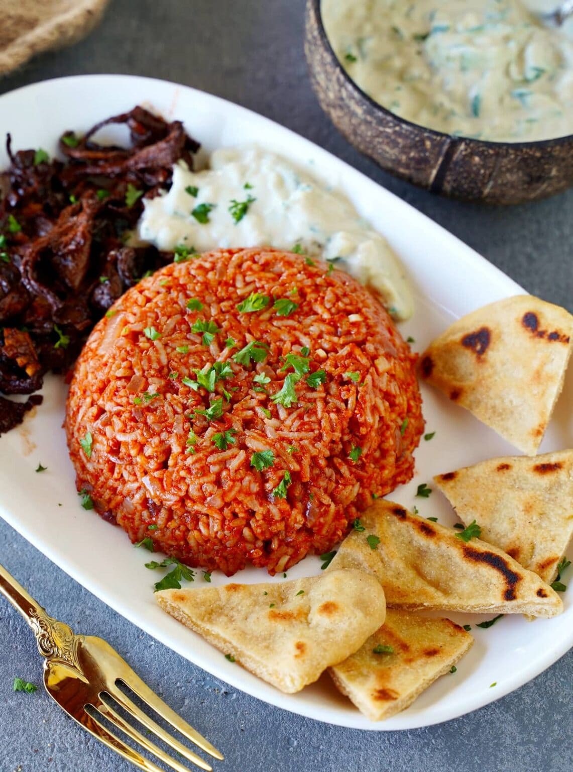 Greek Tomato Rice - Elavegan