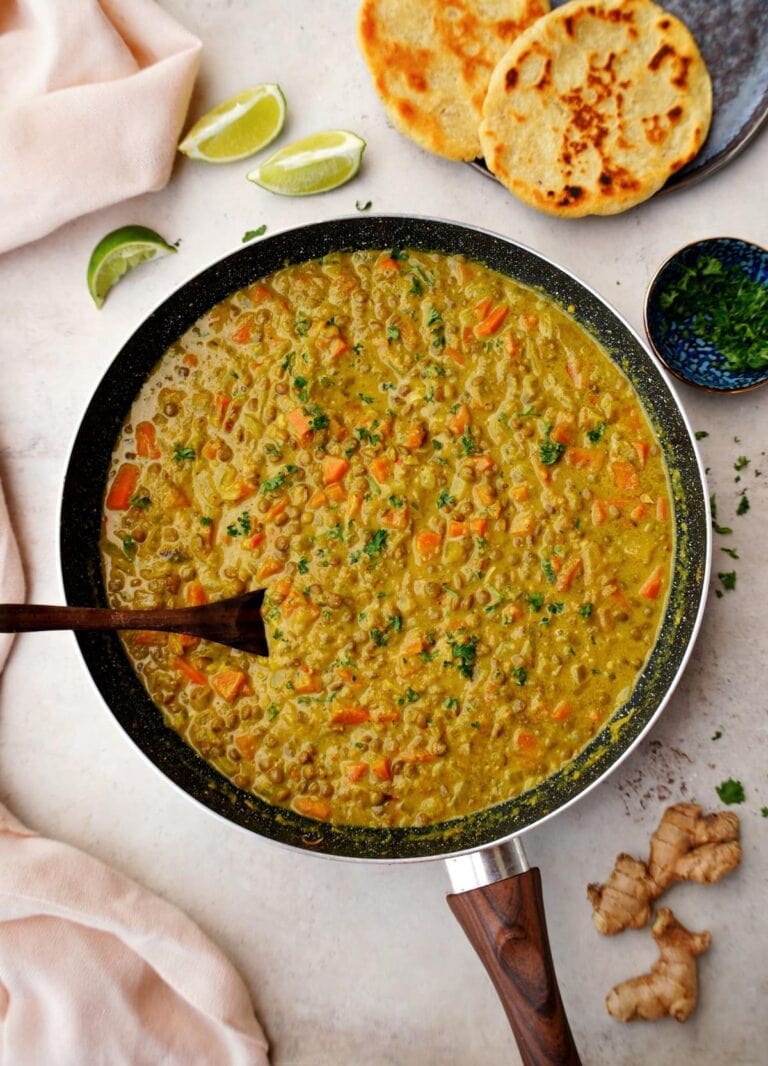 1-Pot Green Lentil Dal Recipe - Elavegan