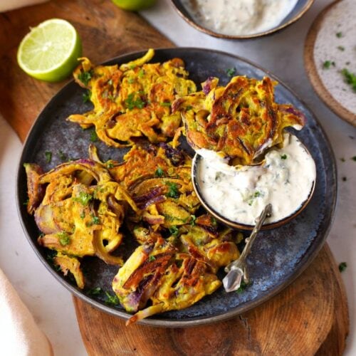 Indian Onion Bhaji (Healthy Recipe) - Elavegan