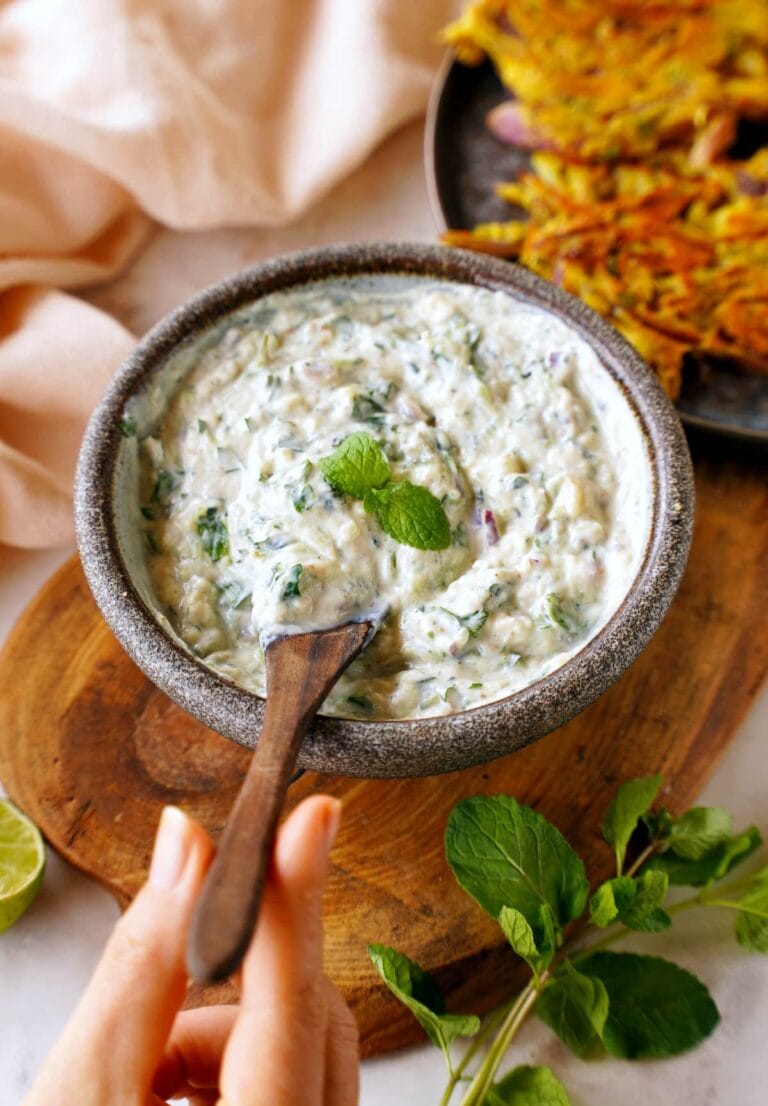 Easy Raita Recipe (Indian Yogurt Dip) - Elavegan