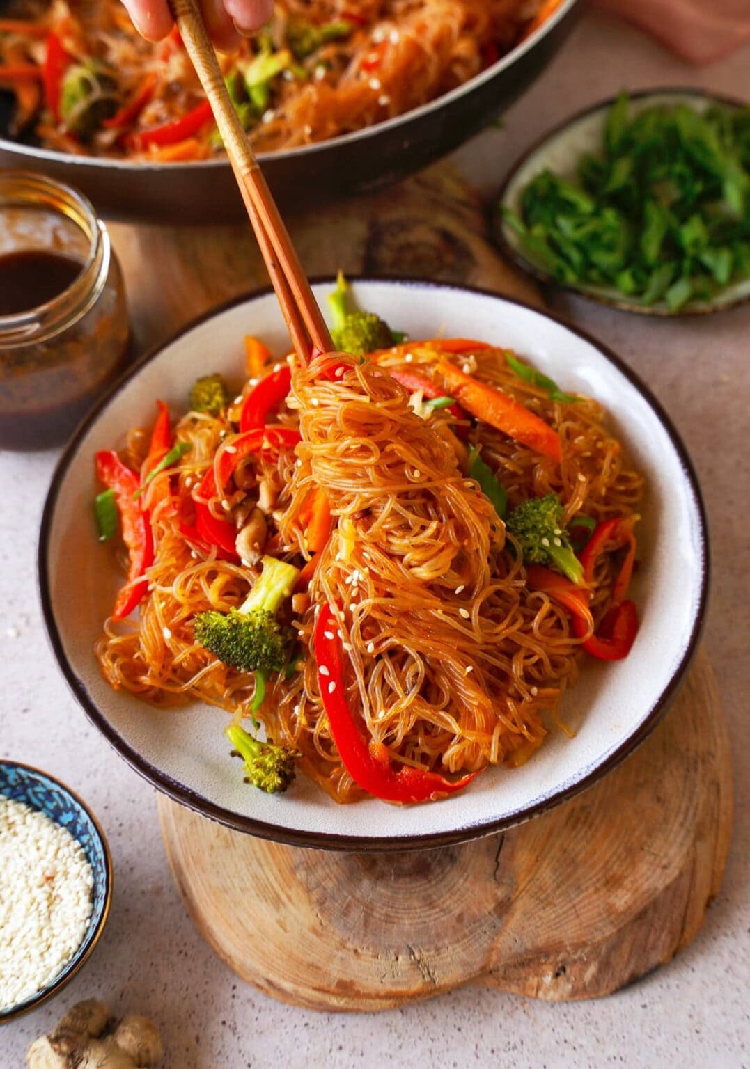 Vermicelli Noodles Stir-Fry - Elavegan