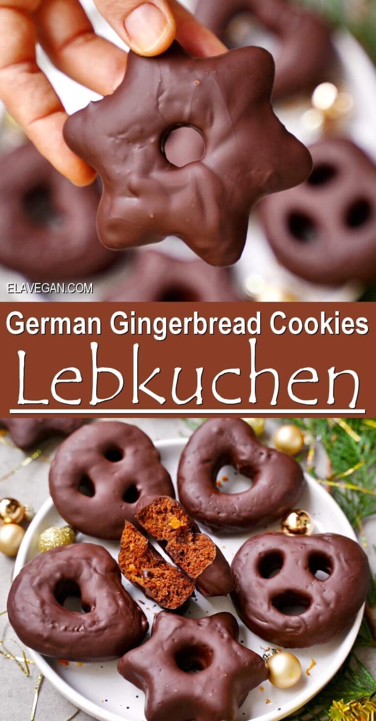 German Lebkuchen (Soft Gingerbread Cookies) - Elavegan