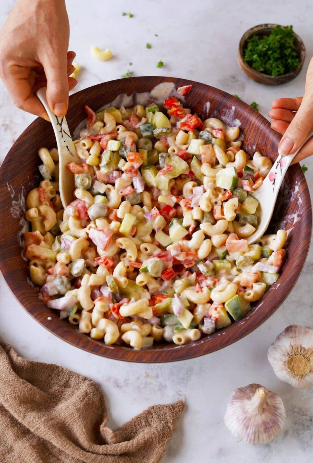 Vegan Macaroni Salad (No Mayo) - Elavegan