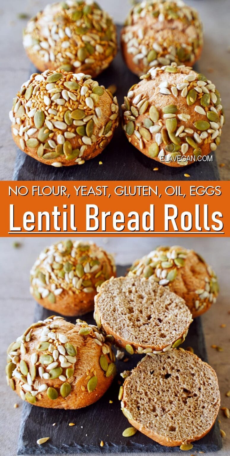 Red Lentil Bread Rolls - Elavegan