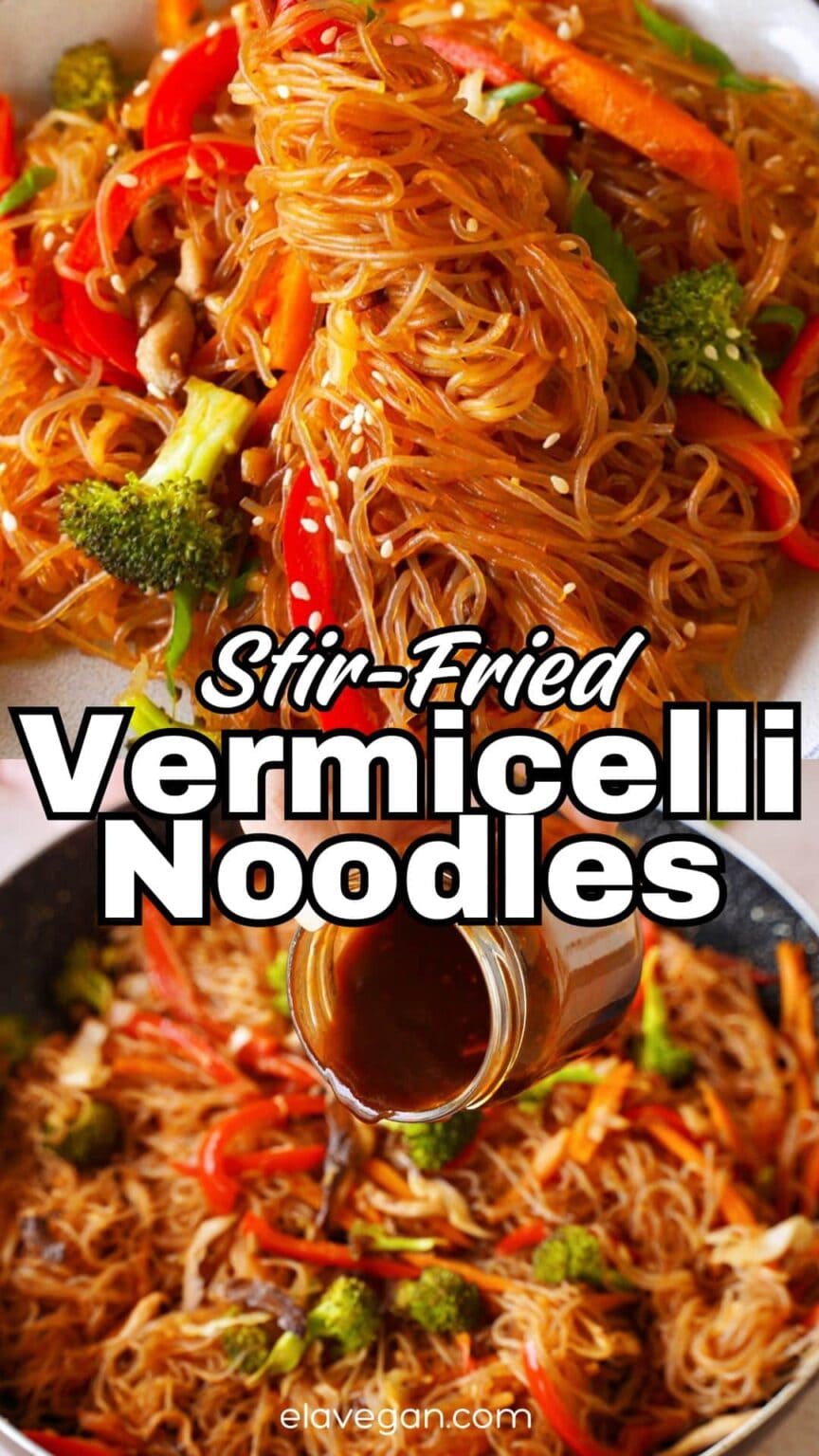 Vermicelli Noodles Stir-Fry - Elavegan